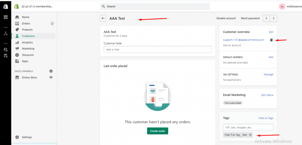 How to set up a tag for free trial customer's? | aaaecommerce ...